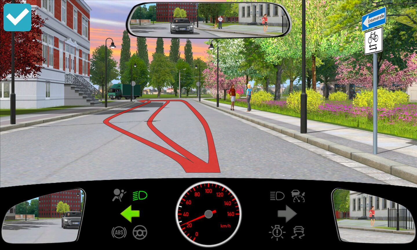 Antwort und Erklärung zur Frage 2.2.09-010-M: Sie möchten nach links abbiegen. Welcher Fahrlinie ...